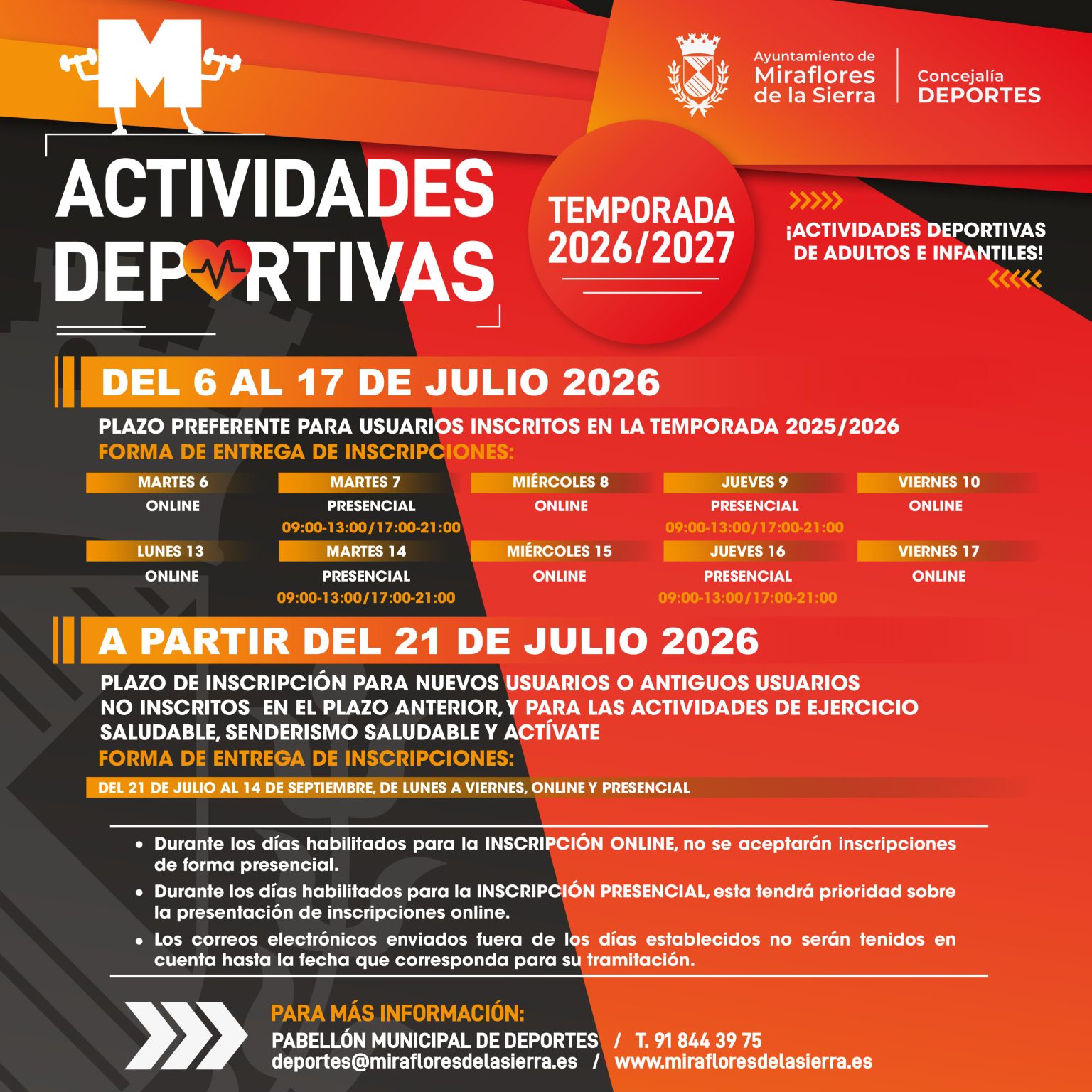 ¡PROGRAMACIÓN DEPORTIVA 2026-2027! - Miraflores de la Sierra